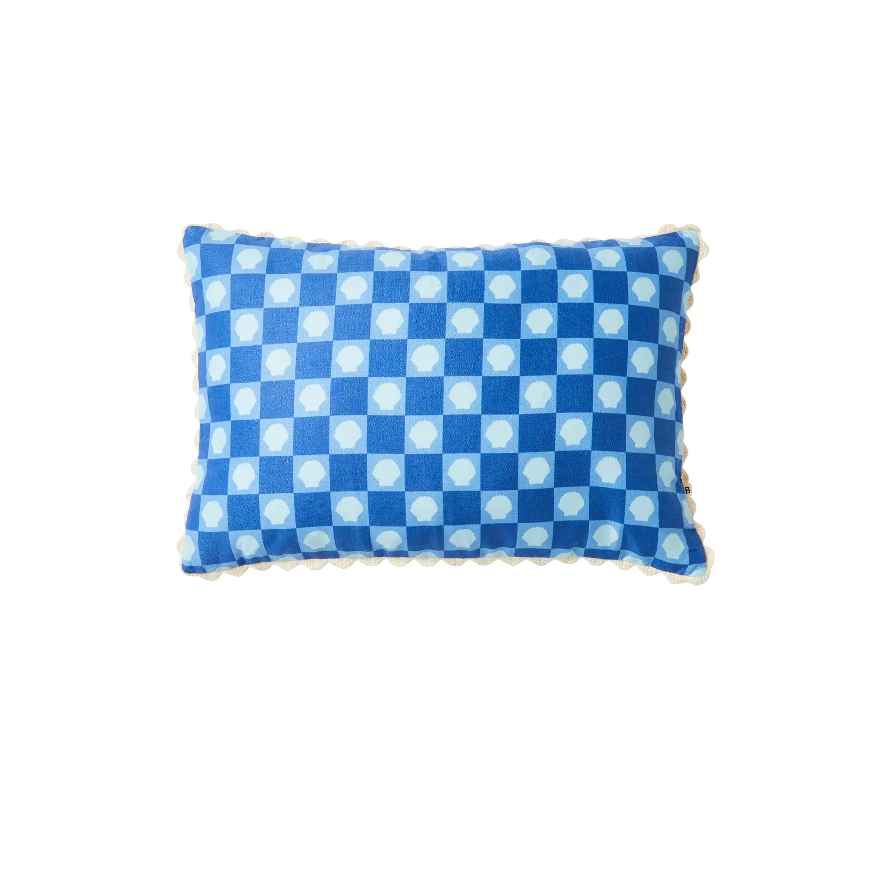 Buy Shell Check Cushion - Blue by Bonnie and Neil online - RJ Living