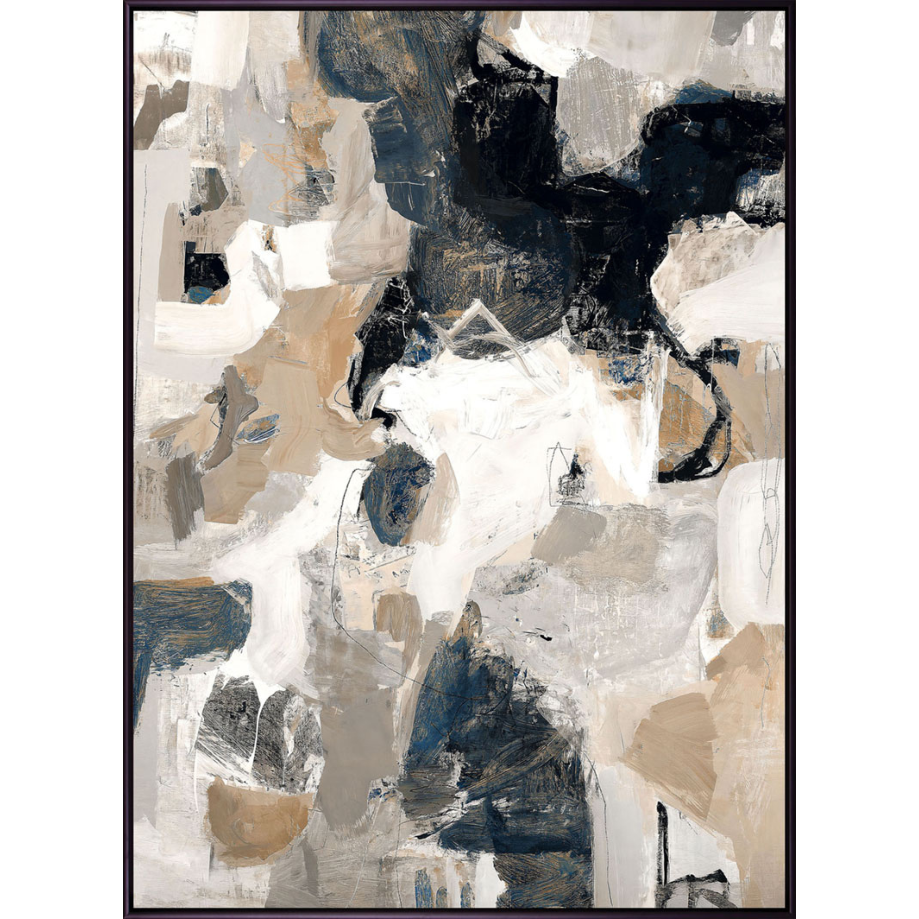 Buy Darlana Abstract II Canvas Print 104.8cm x 145.8cm Black Frame by ...