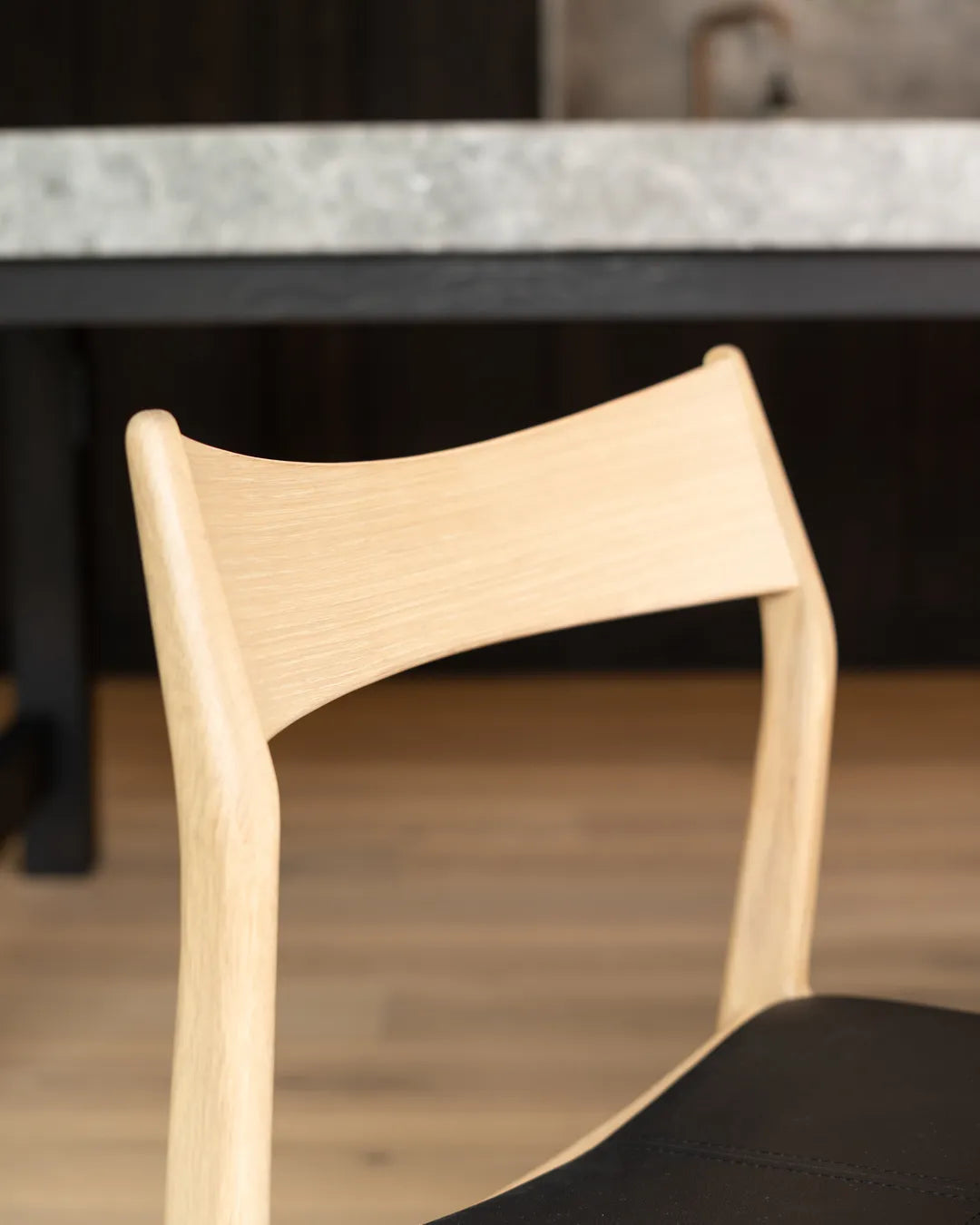 Buy Eclipse Dining Chair - Oak / Black Leather by RJ Living online - RJ ...
