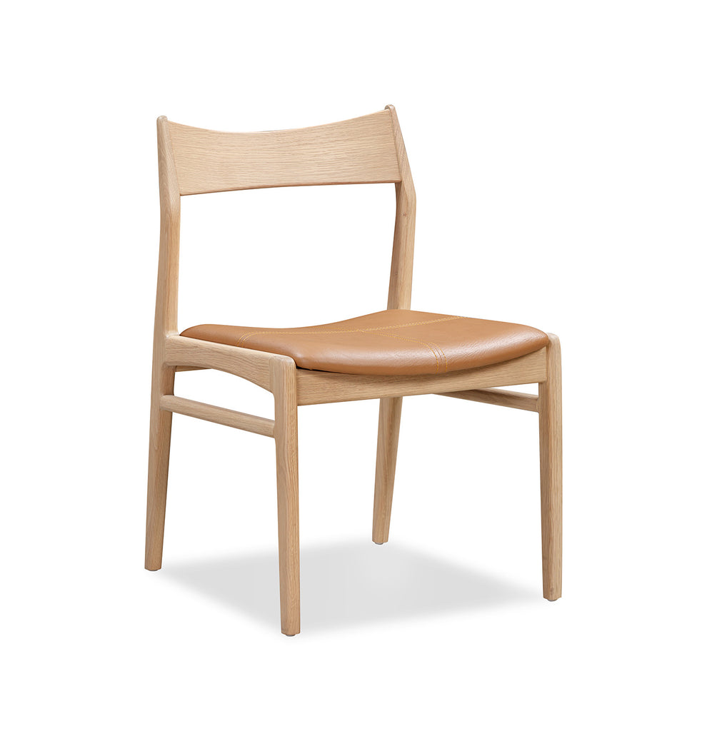 Buy Eclipse Dining Chair - Oak / Tan Leather by RJ Living online - RJ ...