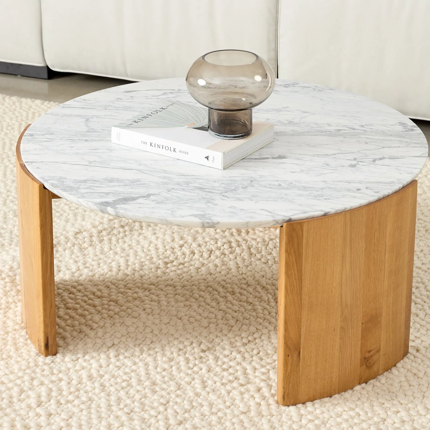 Buy Orla Round Coffee Table 90cm - Oak by Ode Design online - RJ Living