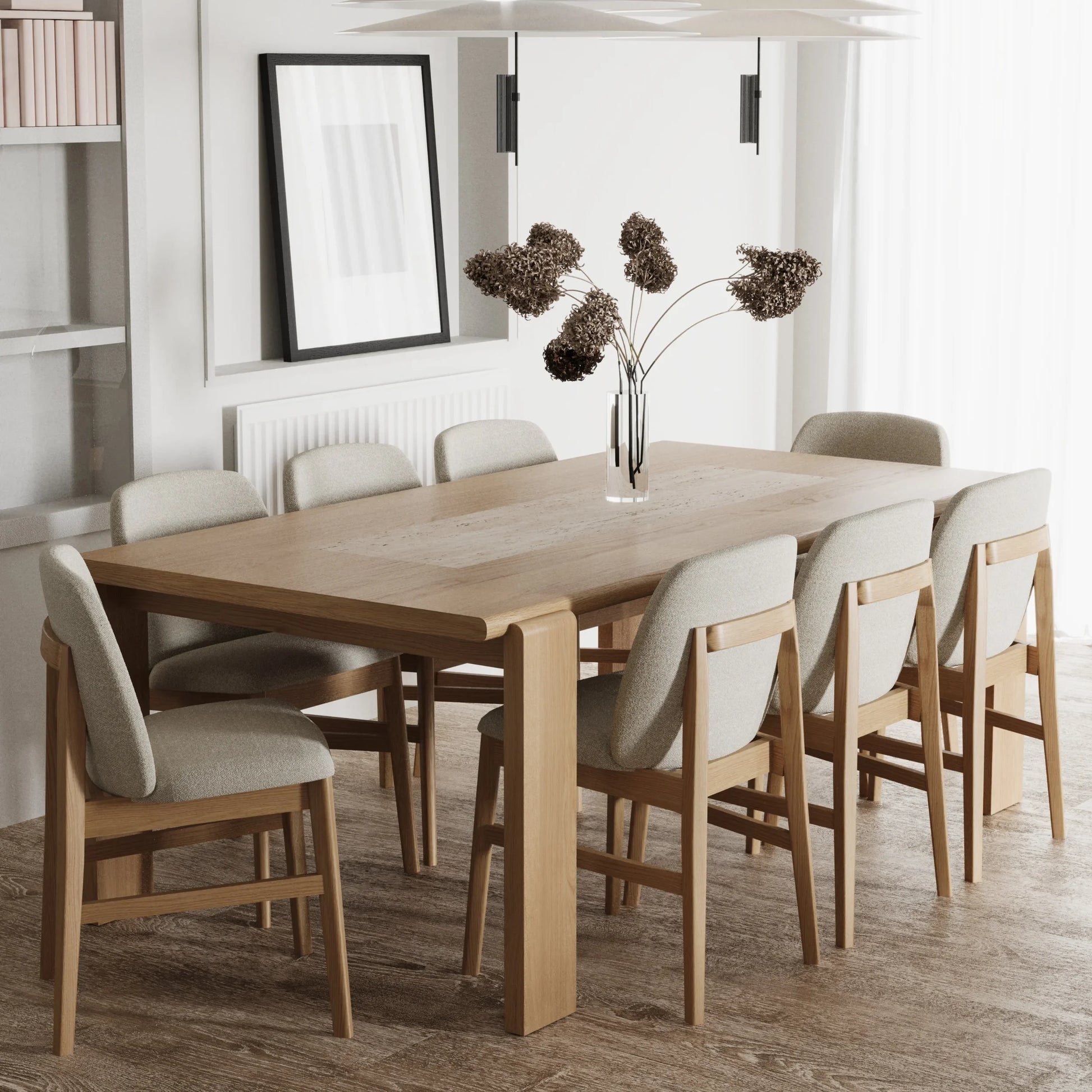 Buy Stella Dining Table 220cm - Oak/Travertine by Ode Design online - RJ Living