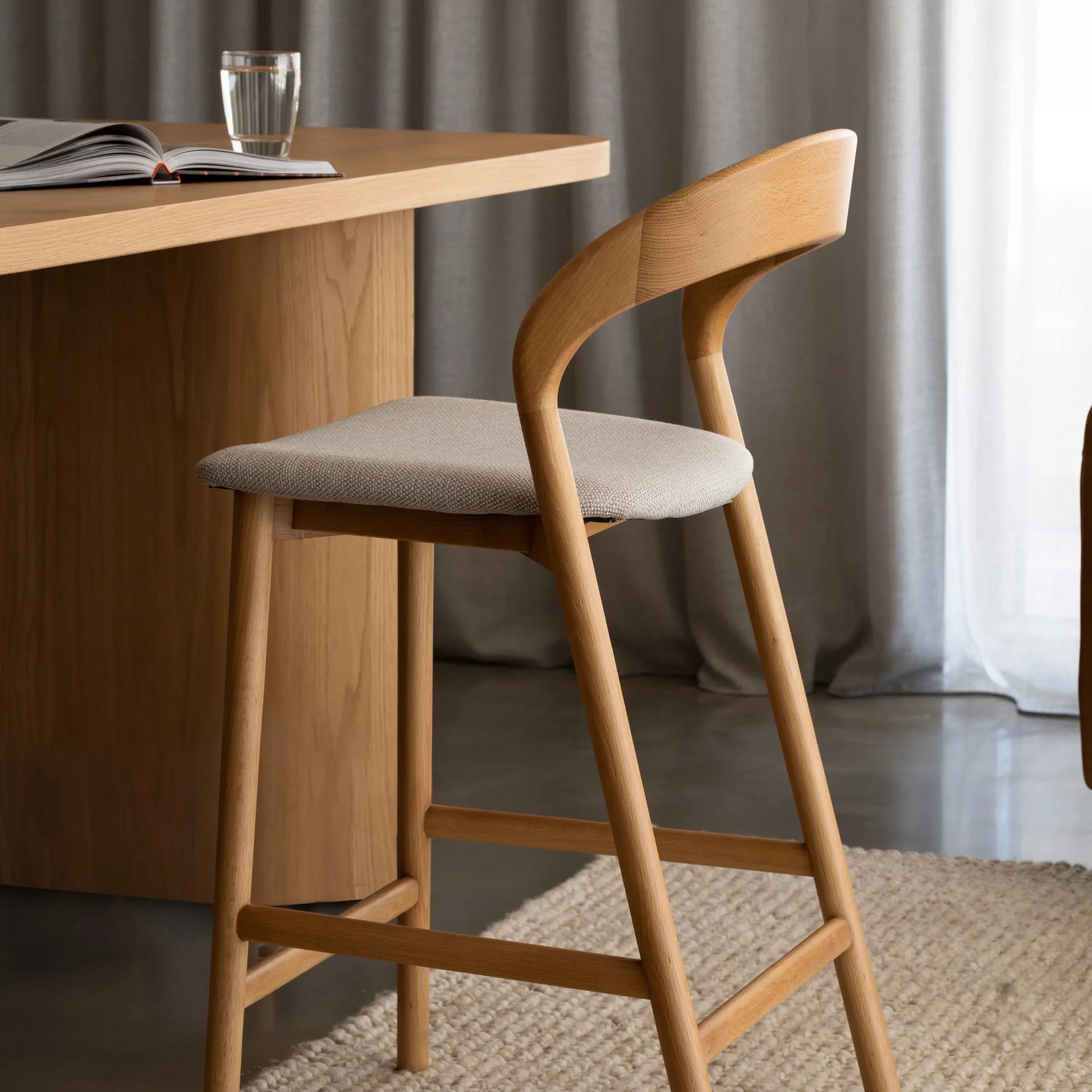 Buy Tempo Bar Stool - Oak/Grey by Ode Design online - RJ Living