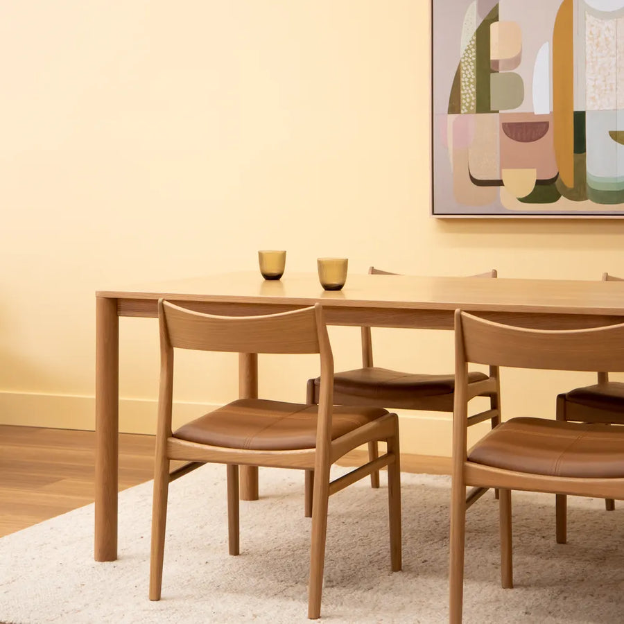 Buy Eclipse Dining Chair - Oak / Tan Leather by RJ Living online - RJ ...