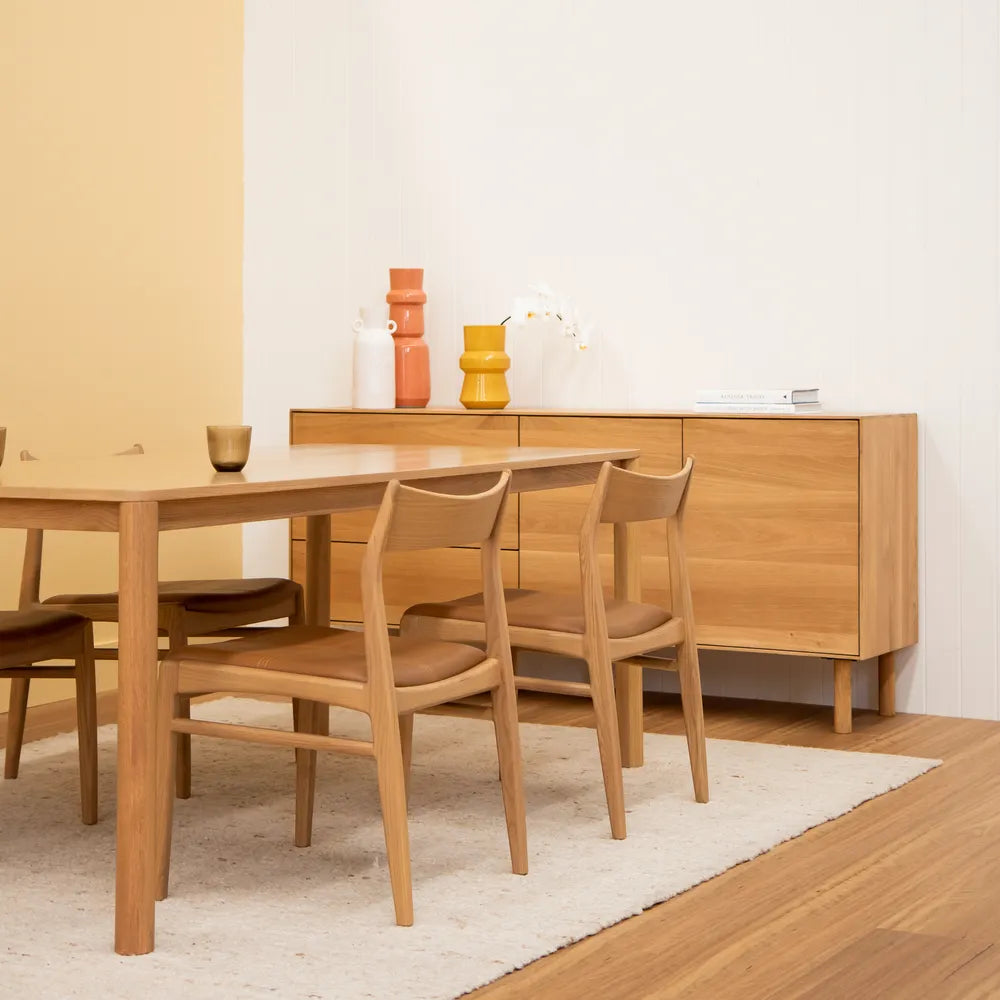 Buy Eclipse Dining Chair - Oak / Tan Leather by RJ Living online - RJ ...