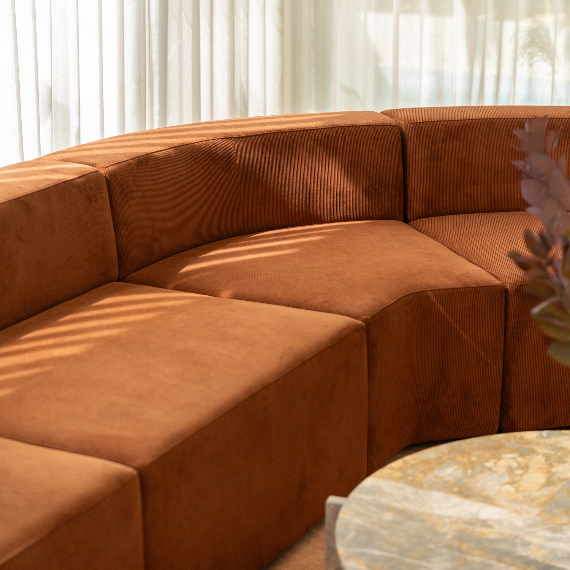 Buy Stretch Angled Corner Sofa - Corduroy Cocoa by RJ Living online ...