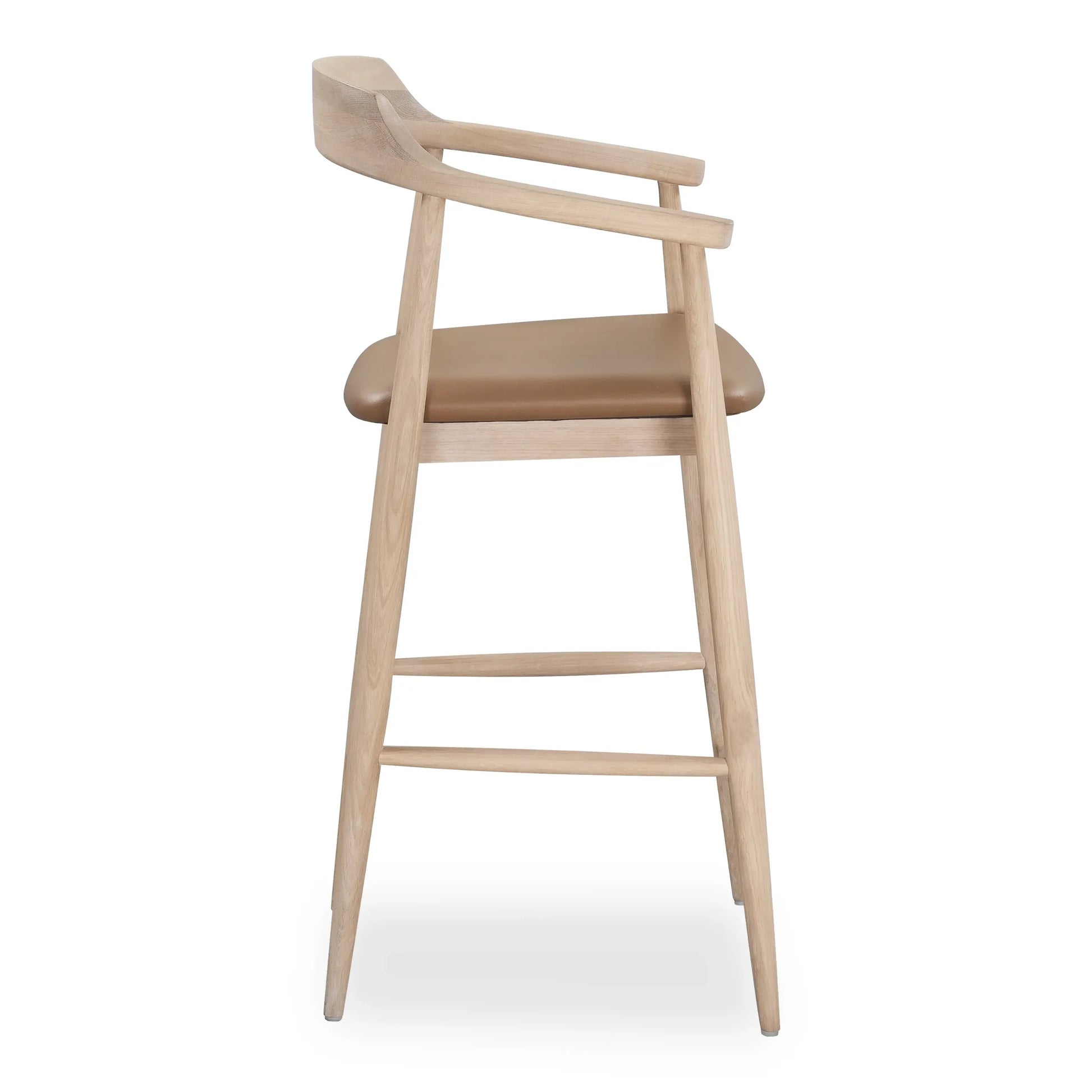 Buy Profile Bar Stool 65cm - Oak / Tan Leather by RJ Living online - RJ ...