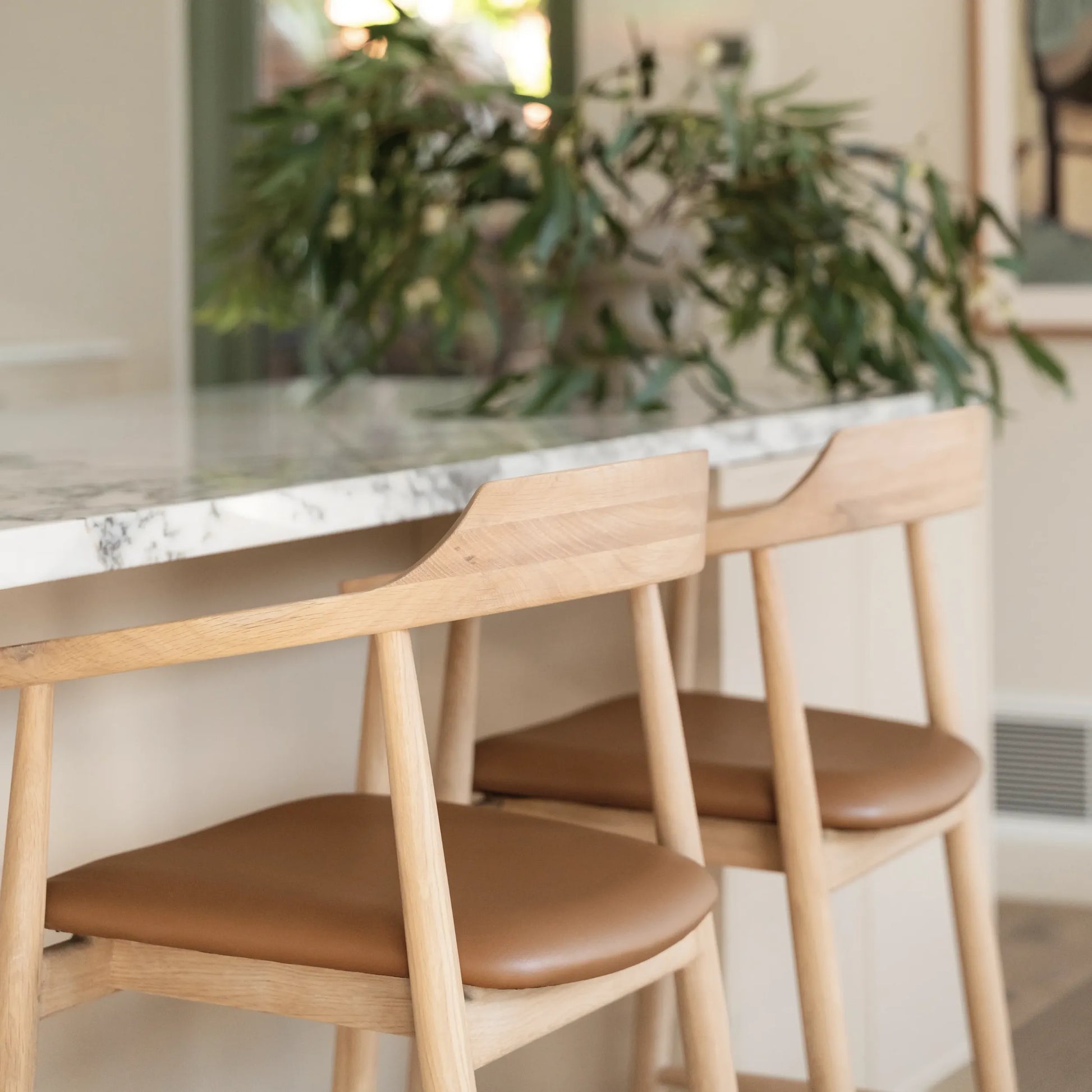 Buy Profile Bar Stool 65cm - Oak / Tan Leather by RJ Living online - RJ ...