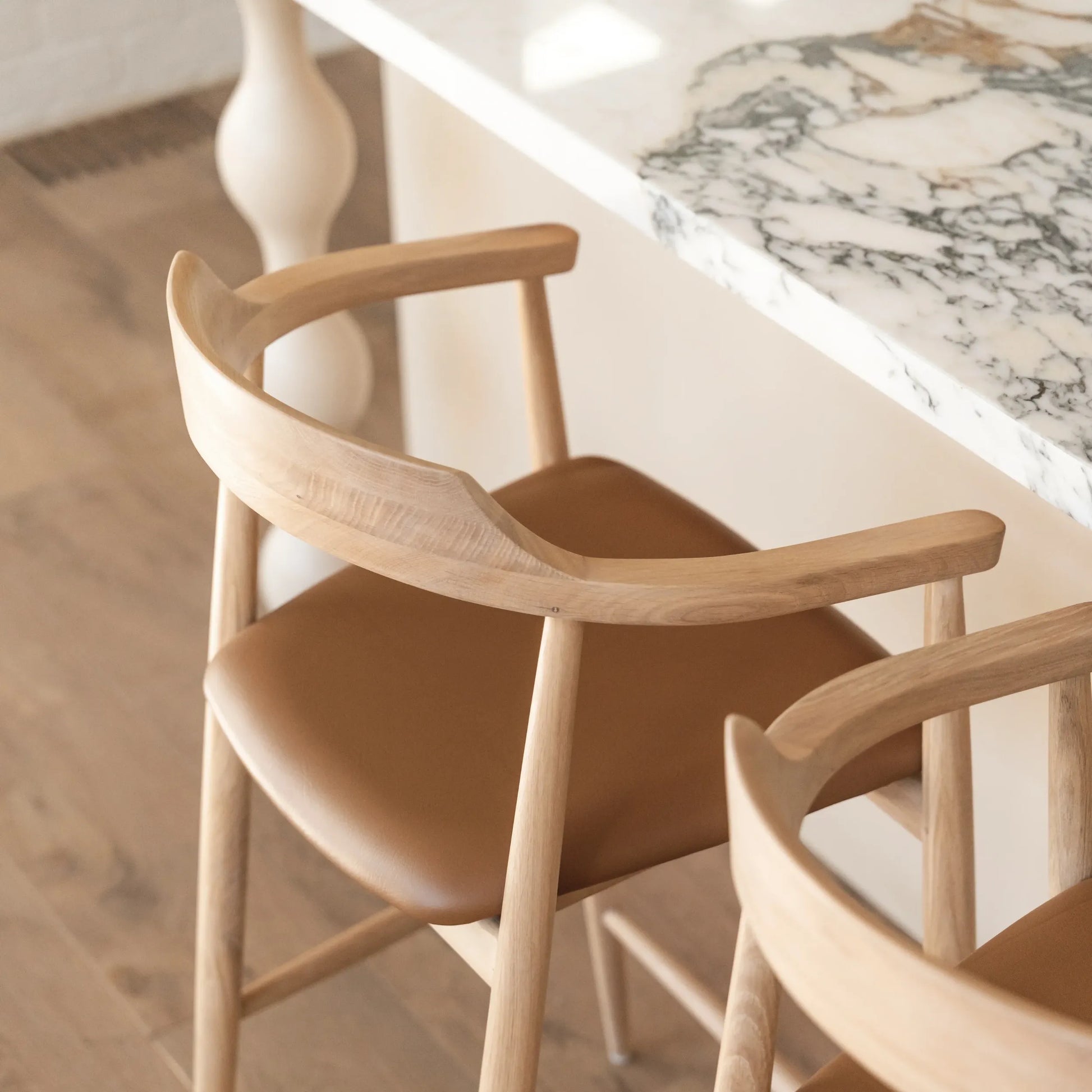 Buy Profile Bar Stool 65cm - Oak / Tan Leather by RJ Living online - RJ ...