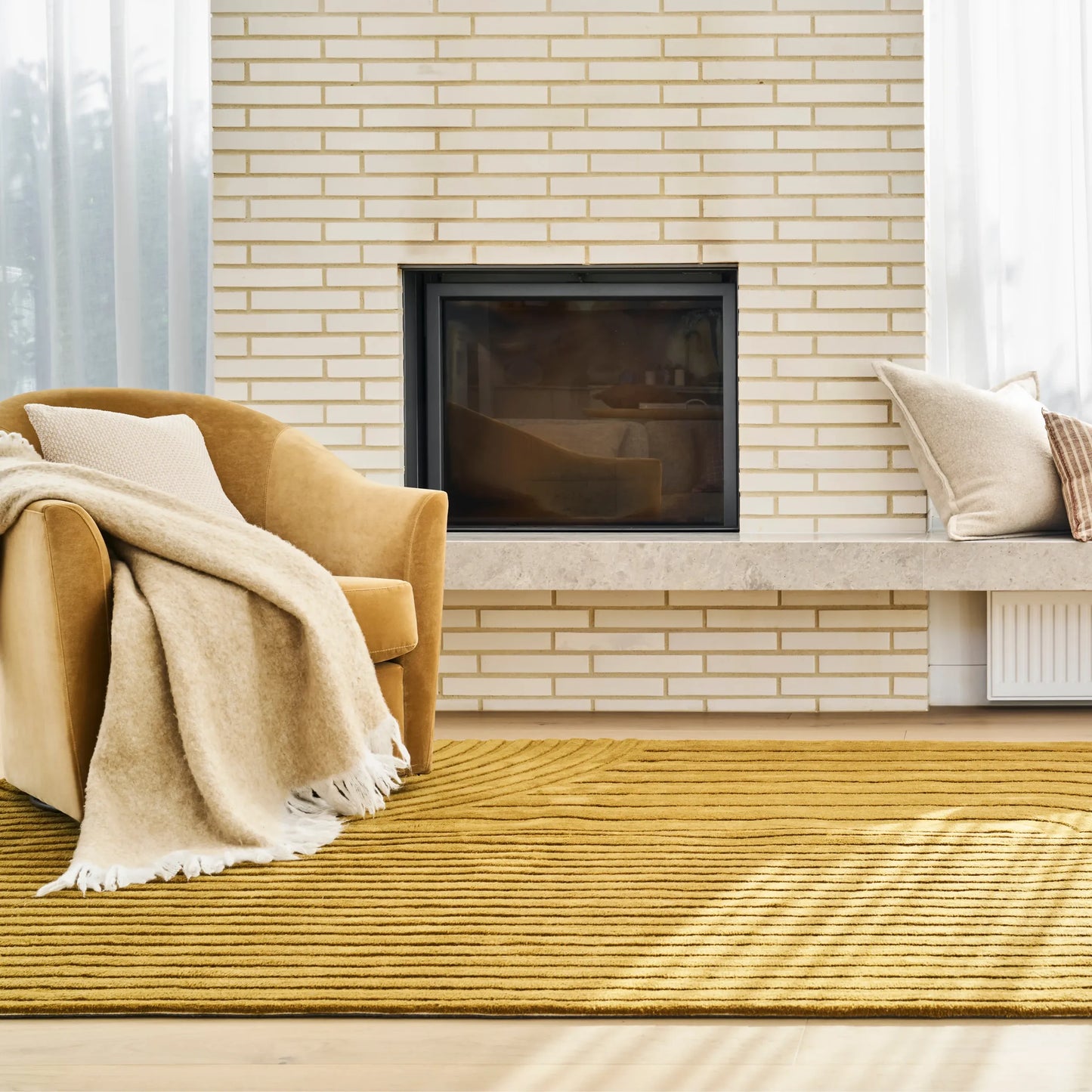 Buy Trace Rug - Golden 200cm x 300cm by Elan & Earth online - RJ Living