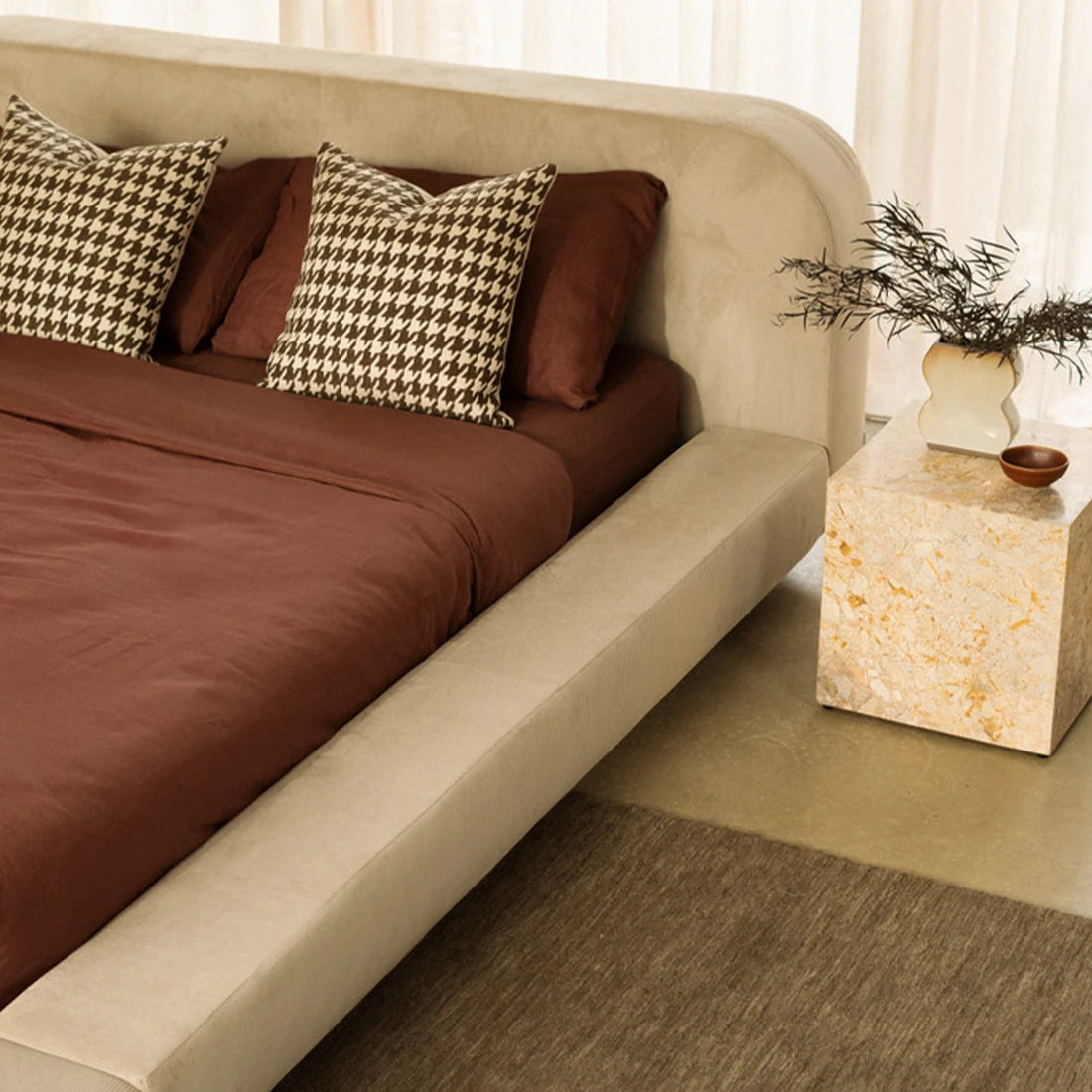 Buy Floss Queen Bed - Corduroy Mist by RJ Living online - RJ Living