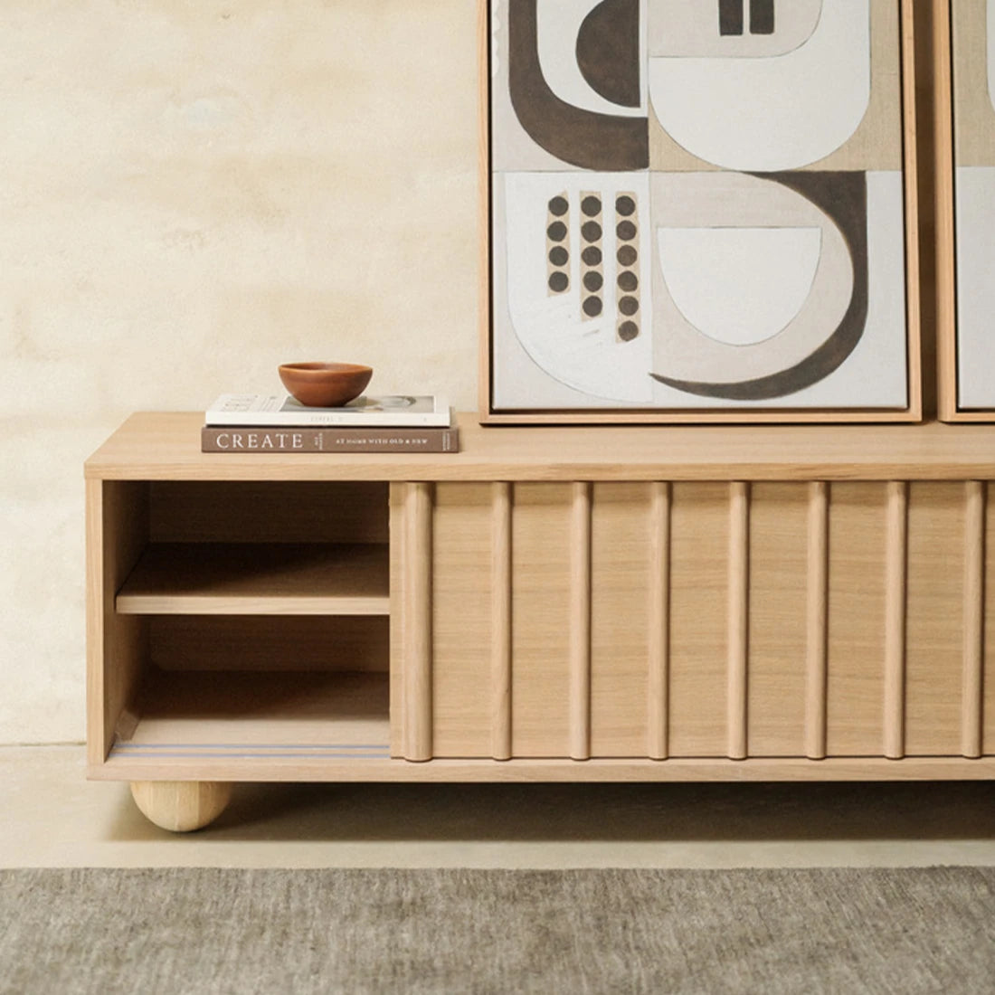 Buy Pinch Entertainment Unit 210cm - Oak by RJ Living online - RJ Living
