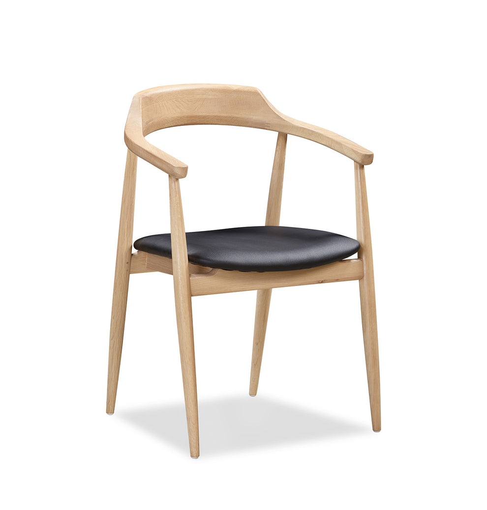 Buy Profile Dining Chair - Oak / Black Leather by RJ Living online - RJ ...