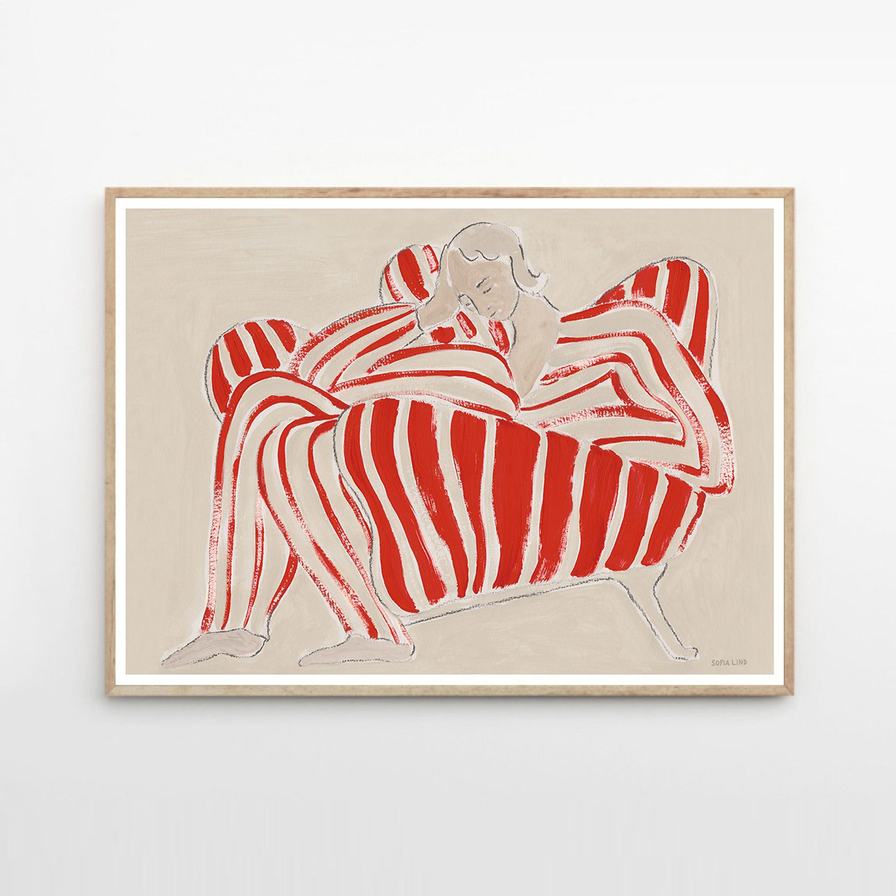 Buy Red Chair Print 70Cm x 100Cm by The Poster Club online - RJ Living