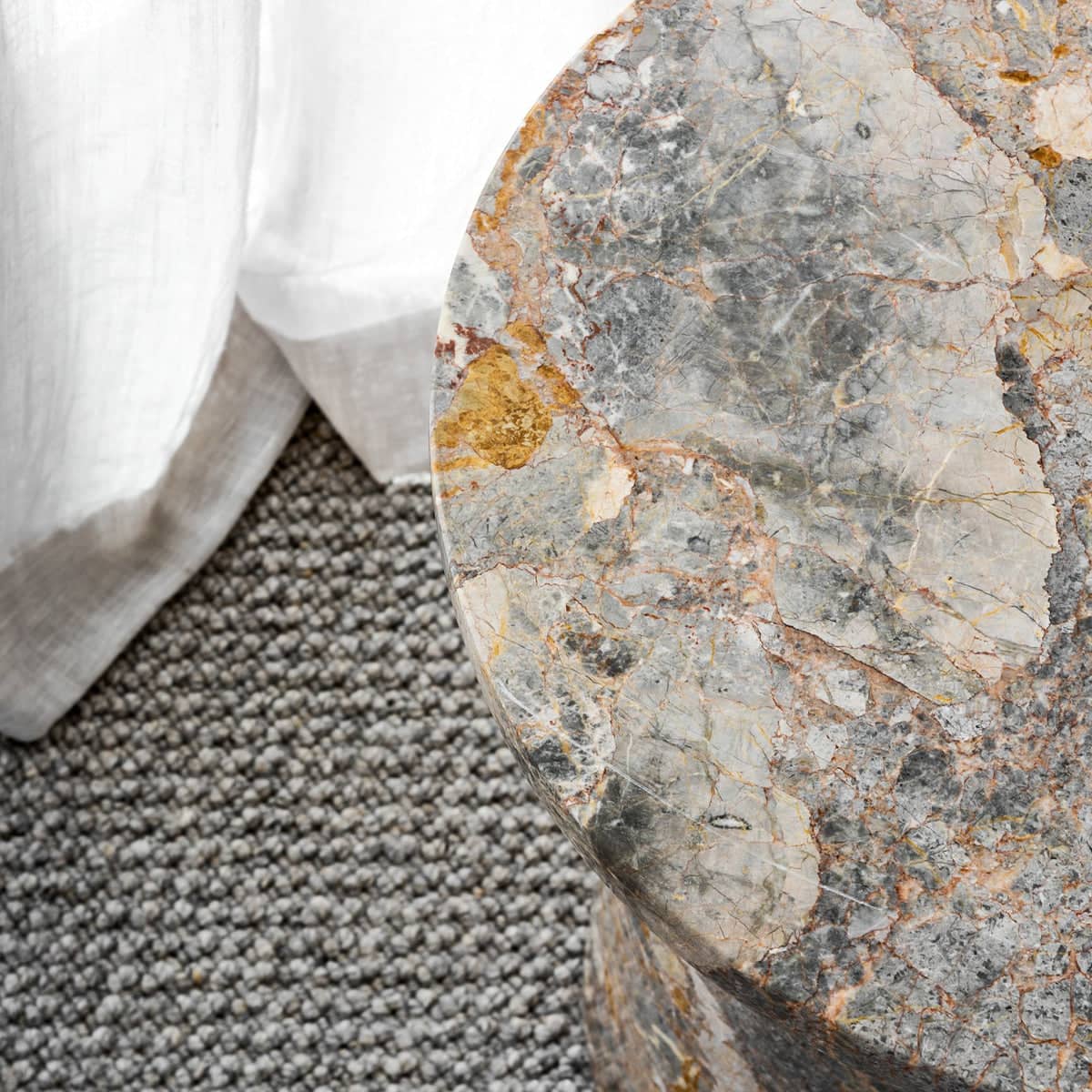 Buy Curve Marble Side Table - Earth Marble by RJ Living online - RJ Living