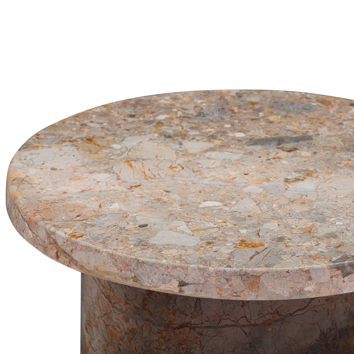 Buy Curve Marble Side Table - Earth Marble by RJ Living online - RJ Living