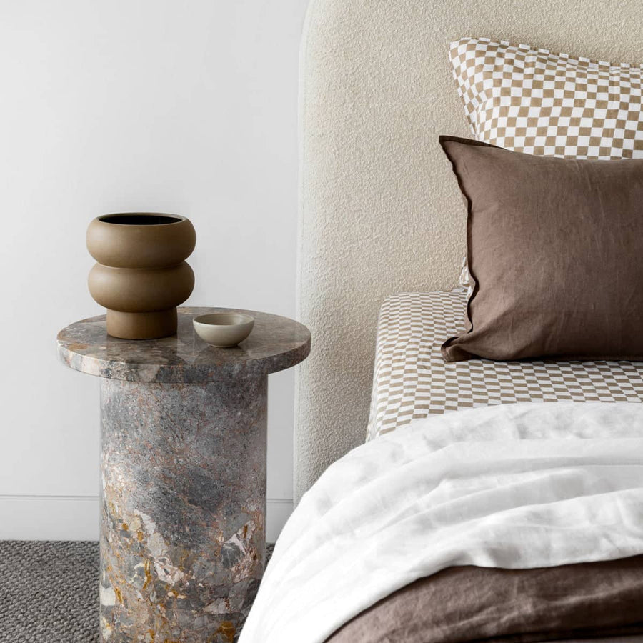 Buy Curve Marble Side Table - Earth Marble by RJ Living online - RJ Living