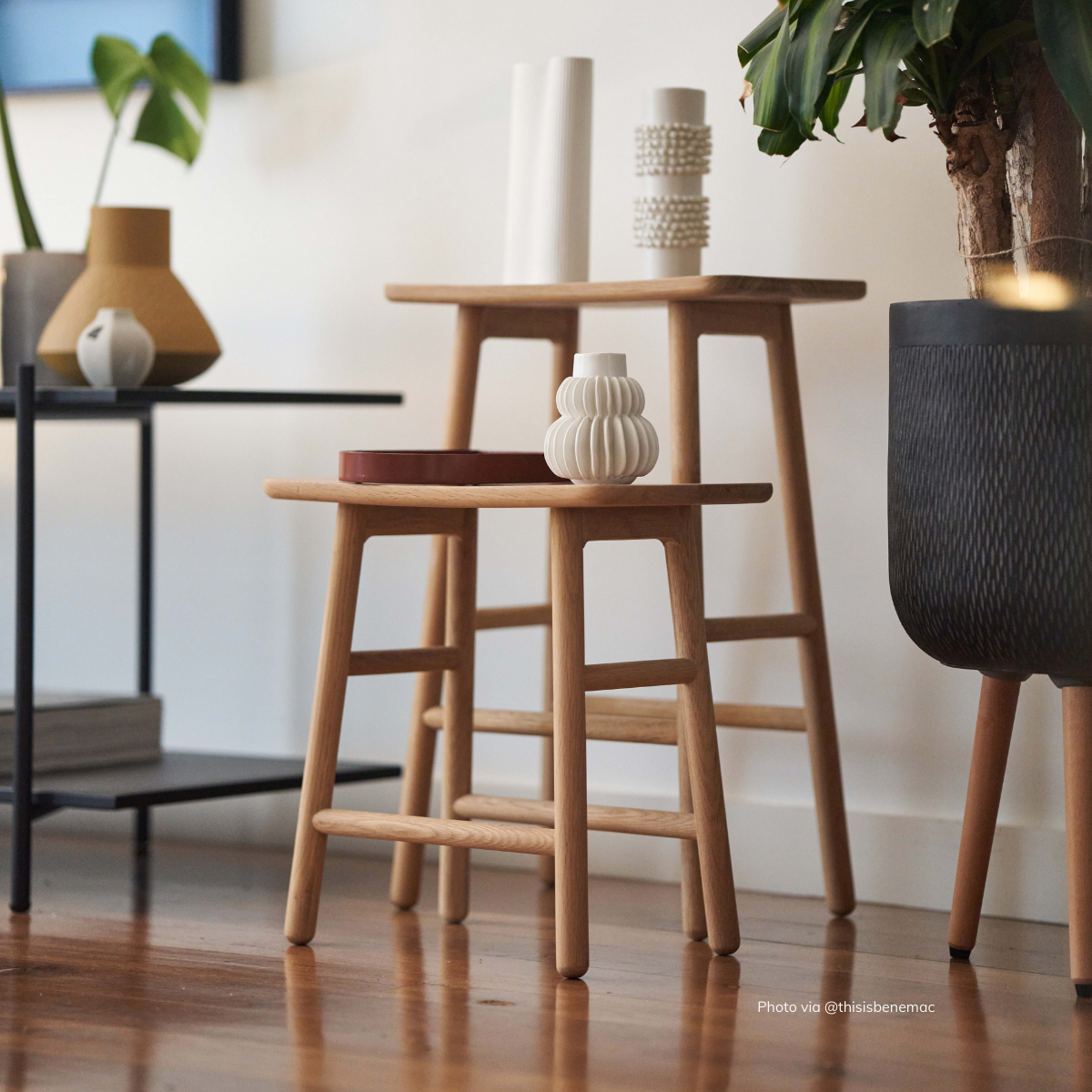 Buy Loft Stool 45cm- Oak by RJ Living online - RJ Living