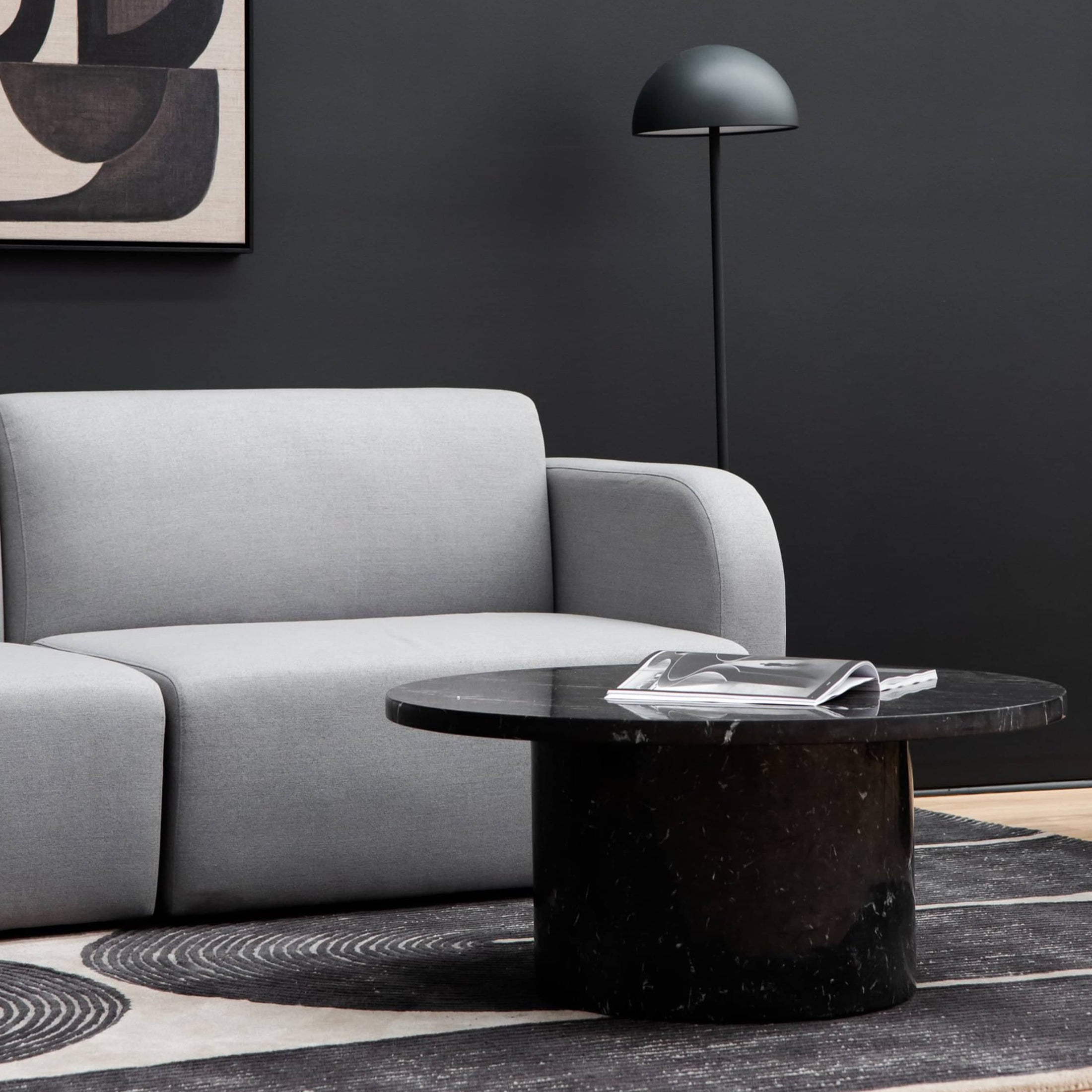 Buy Curve Marble Coffee Table - Black by RJ Living online - RJ Living