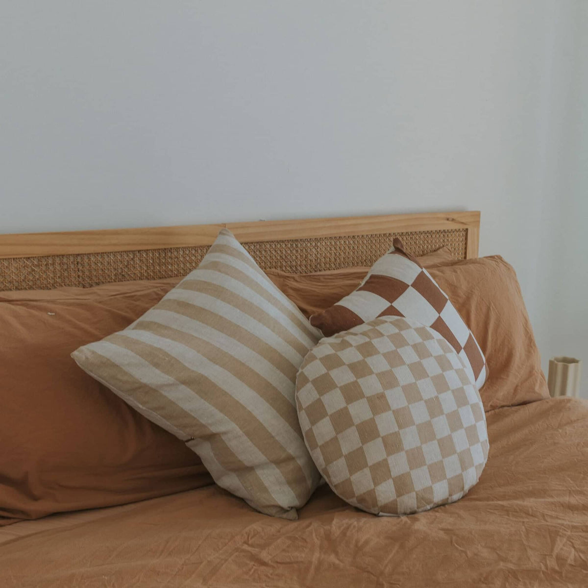 Buy Big Check Square Cushion - Rust by Middle of Nowhere online - RJ Living