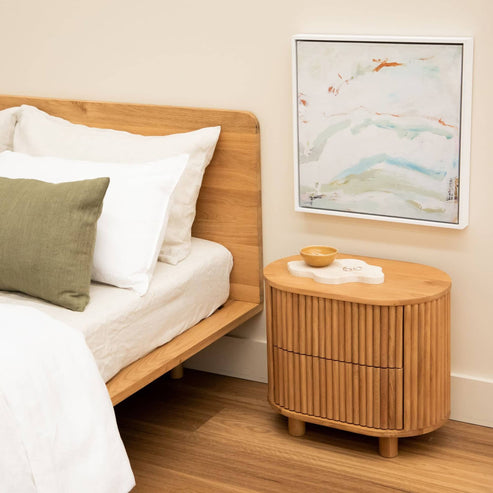 Buy Serene Queen Bed - Oak by RJ Living online - RJ Living